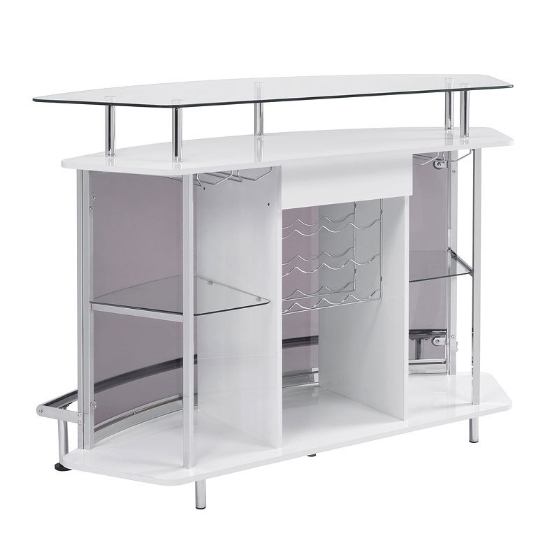 White High Gloss Bar Unit by Coaster Furniture | FurniturePick