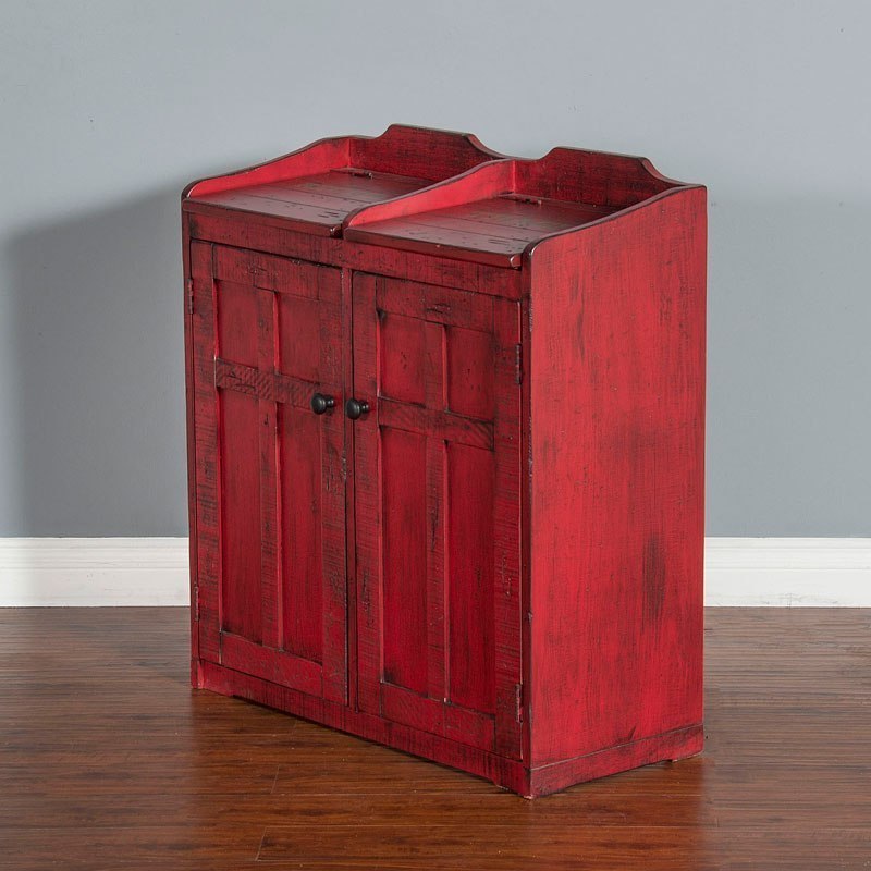 Burnt Red Trash and Recycle Box by Sunny Designs | FurniturePick