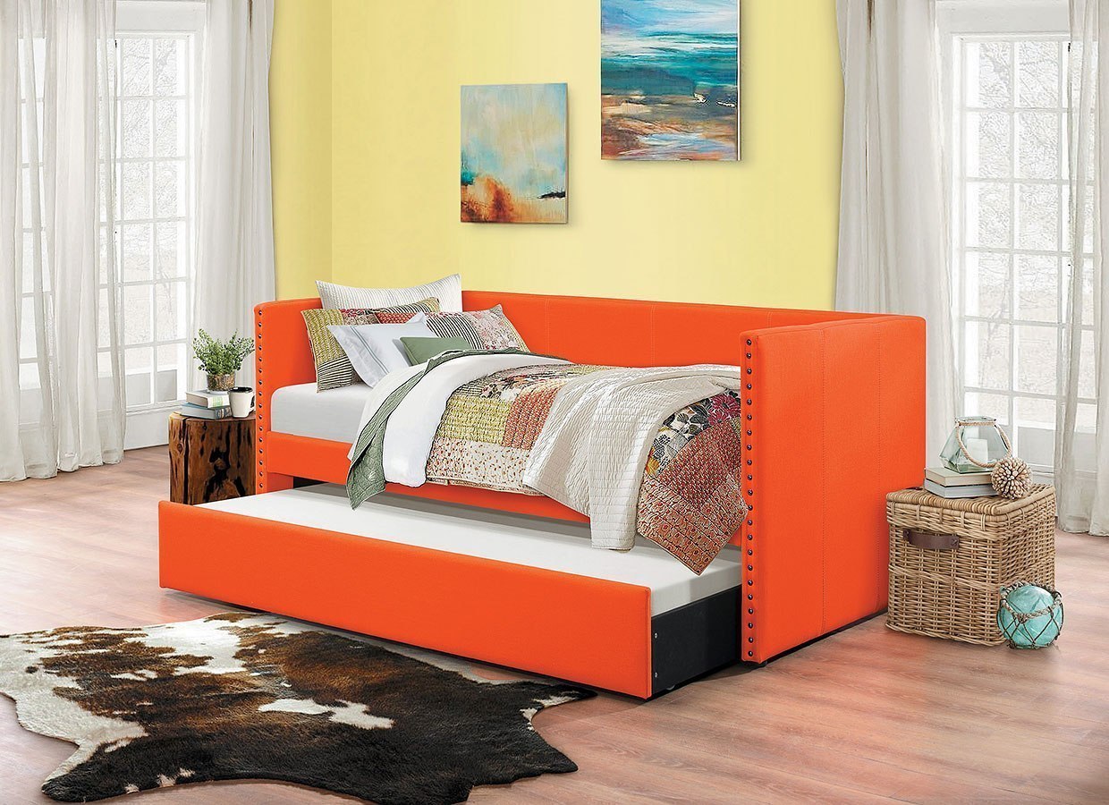 Therese Daybed w/ Trundle (Orange) by Homelegance | FurniturePick