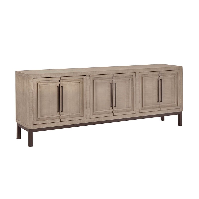 Zander 84 Inch Console w/ 6 Doors (Ancient Stone) by Aspenhome ...