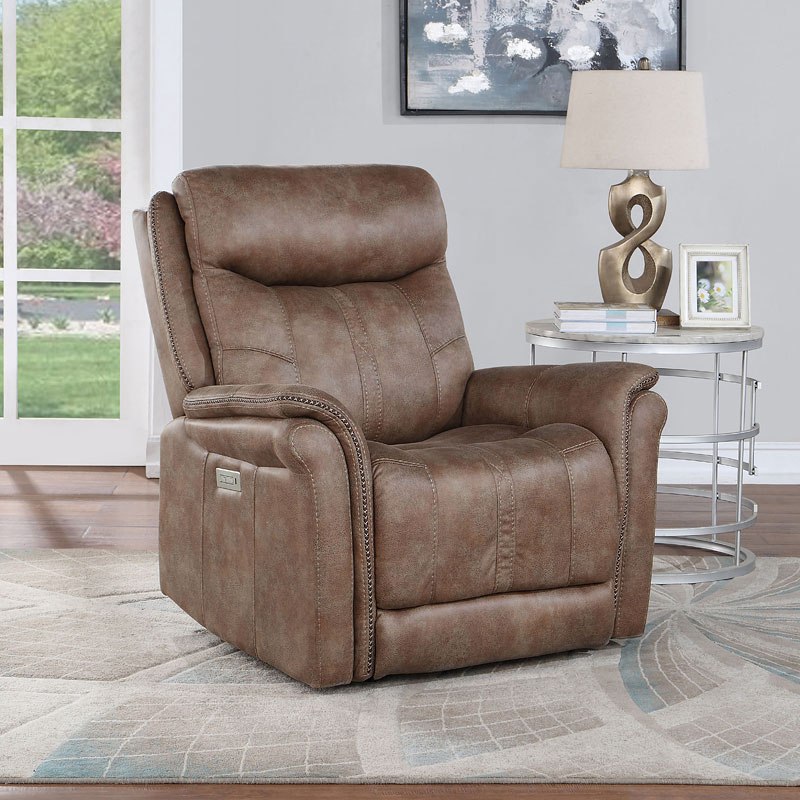 Morrison Power Recliner (Camel) by Steve Silver Furniture | FurniturePick